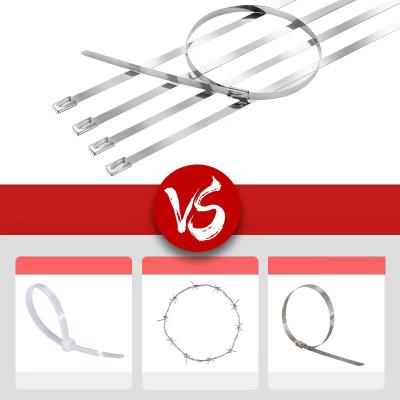 Cina Stainless Steel Metal Cable Ties Self Lock  4x100mm Flame Resistant in vendita