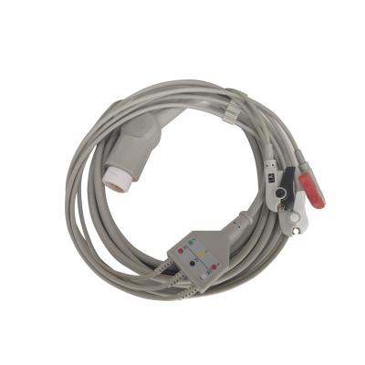 Cina HP 3 fili di piombo di un pezzo di Ekg del paziente medico del cavo di Ecg del cavo in vendita