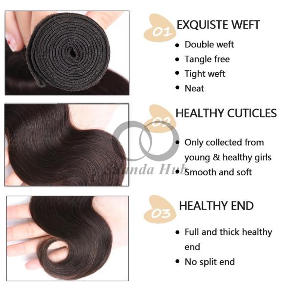 Quality #2 Dark Brown Body Wave Remy Human Hair Bundles Sew In Weave Bundles Brazilian for sale