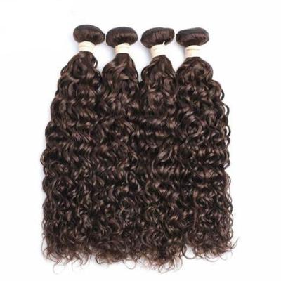 China #4 Medium Brown Water Wave Remy Human Hair Bundles Sew In Weave Bundles Brazilian Bundle Deals for sale