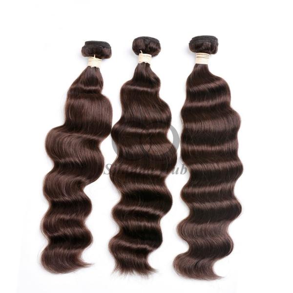 Quality #4 Medium Brown Loose Deep Wave Remy Human Hair Bundles Sew In Weave Bundles Brazilian Bundle Deals for sale