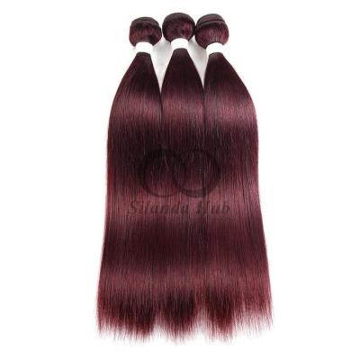 China #99J Dark Wine Straight Remy Human Hair Bundles Sew In Weave Bundles Brazilian Bundle Deals for sale