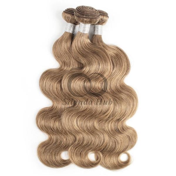 Quality #8 Ash Brown Body Wave Remy Human Hair Bundles Sew In Weave Bundles Brazilian Bundle Deals for sale