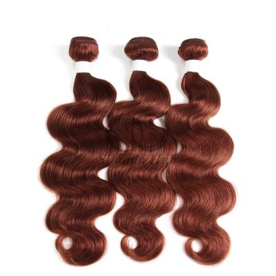 China #33 Dark Auburn Body Wave Remy Human Hair Bundles Sew In Weave Bundles Brazilian Bundle Deals for sale