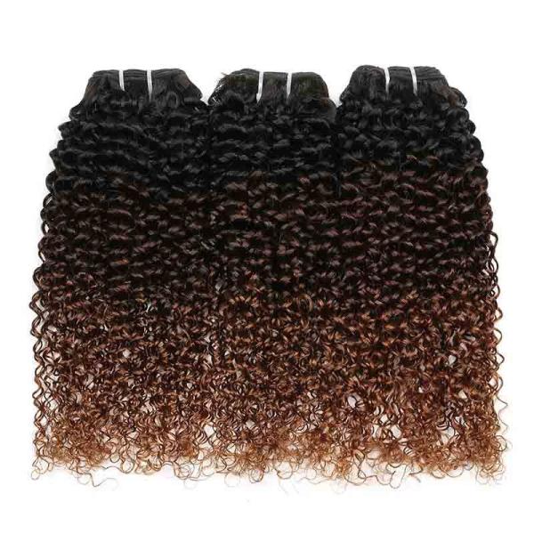 Quality #T1B/4/30 Kinky Curly Remy Human Hair Bundles Sew In Weave Bundles Brazilian Bundle Deals for sale