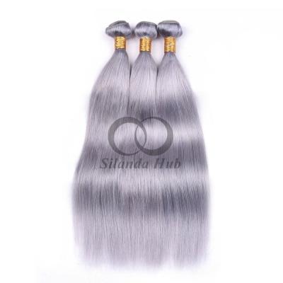 China Grey Straight Remy Human Hair Bundles Sew In Weave Bundles Brazilian Bundle Deals for sale