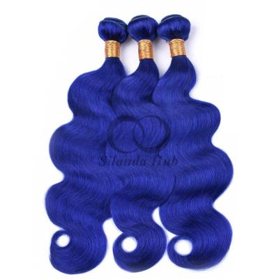 China Blue Body Wave Remy Human Hair Bundles Sew In Weave Bundles Brazilian Bundle Deals for sale