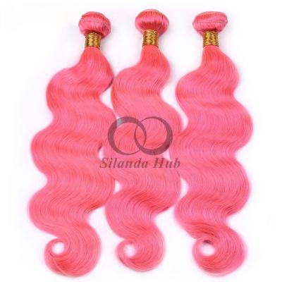 China Pink Body Wave Remy Human Hair Bundles Sew In Weave Bundles Brazilian Bundle Deals for sale