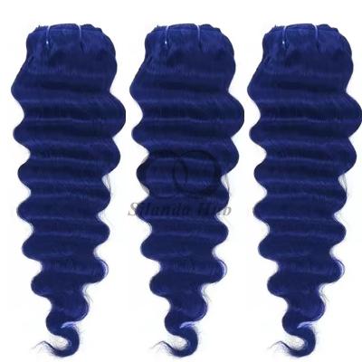 China Blue Loose Deep Wave Remy Human Hair Bundles Sew In Weave Bundles Brazilian Bundle Deals for sale