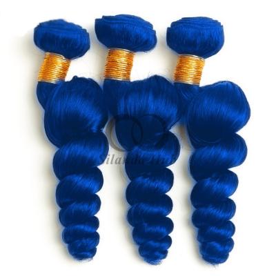 China Blue Loose Wave Remy Human Hair Bundles Sew In Weave Bundles Brazilian Bundle Deals for sale