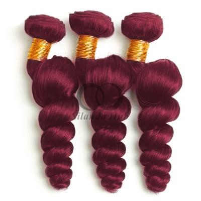 China Burgundy Loose Wave Remy Human Hair Bundles Sew In Weave Bundles Brazilian Bundle Deals for sale