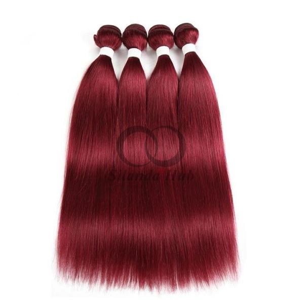 Quality Burgundy Straight Remy Human Hair Bundles Sew In Weave Bundles Brazilian Bundle for sale