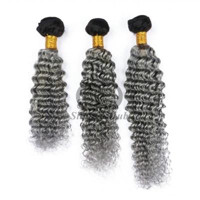 China #T1B/Grey Deep Wave Remy Human Hair Bundles Sew In Weave Bundles Brazilian Bundle Deals for sale
