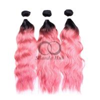Quality #T1B/Pink Natural Wave Remy Human Hair Bundles Sew In Weave Bundles Brazilian for sale