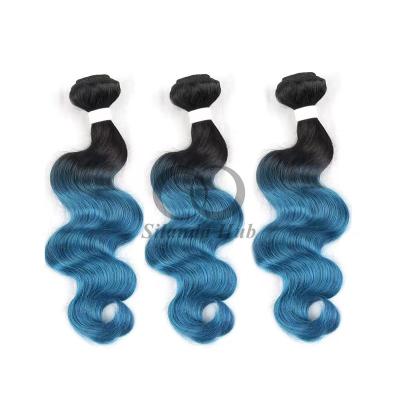 China #T1B/Blue Body Wave Remy Human Hair Bundles Sew In Weave Bundles Brazilian Bundle Deals for sale