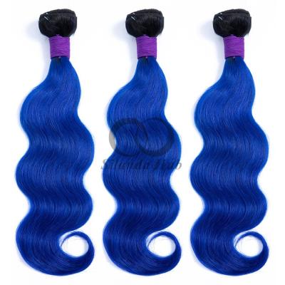 China #T1B/Blue Body Wave Remy Human Hair Bundles Sew In Weave Bundles Brazilian Bundle Deals for sale