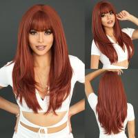 Quality Fashion Long Body Wave Hair Auburn Synthetic Wigs For Women for sale