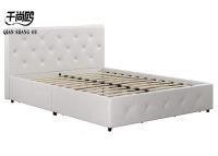 China King Size Slatted Bed Base , Diamond Cluster White Double Platform Bed for sale