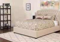 China Tufted upholstered queen size wingback platform bed black for sale
