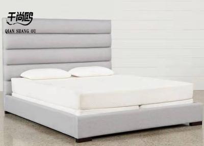Cina Gambe nere Gray Tufted Platform Bed, letto di cuoio del pavimento dell'appartamento in vendita