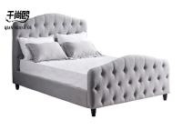 China Queen Size Upholstered Button Tufted Platform Bed customized for sale
