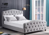 China Queen Size Upholstered Button Tufted Platform Bed customized for sale