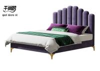 China Multifunctional King Size Upholstered Beds canvas / Flannel Material for sale
