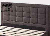 China Apartment Modern Fabric Bed Frame , Upholstered Button Tufted Premium Platform Bed for sale