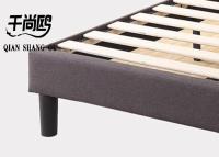 China Apartment Modern Fabric Bed Frame , Upholstered Button Tufted Premium Platform Bed for sale