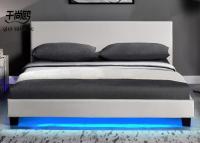 China LED light platform soft bed, leather design Double-King size for sale