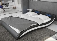 China Stylish Durable LED Upholstered Bed / Customizable Modern Leather Bed for sale