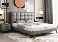 China Modern Luxury Leather Upholstered Platform King Size Bed Customized for sale