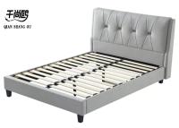 China Simple Classic Platform Tufted Bed Fabric Material Double Size for sale