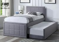 China Linen Soft Platform Bed , Low Profile Double Bed Frame With Sliding Drawers for sale