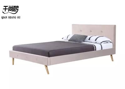 China Linen Queen Size Fabric Bed Frame , simple Upholstered Platform Queen Bed Frame for sale
