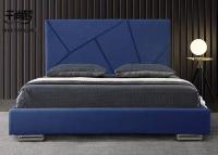 China Simple geometric pattern stitching strong and durable bedroom platform bed for sale