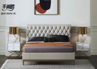 China Button Design Soft Platform Bed Leather Material customizable With Legs Support for sale