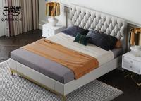 China Button Design Soft Platform Bed Leather Material customizable With Legs Support for sale