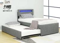 China Linen Luminous Double Platform Bed Frame 4ft Customized With Sliding Drawer for sale