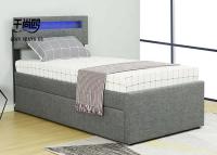 China Linen Luminous Double Platform Bed Frame 4ft Customized With Sliding Drawer for sale
