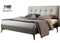China Minimalist Pull Button Linen Upholstered Bed Leather Material for sale