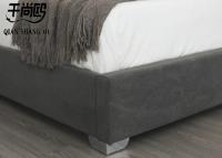 China Simple low-key checkered stitching bedroom upholstered platform bed for sale
