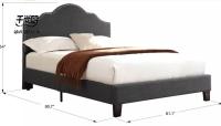 China Customizable Linen Soft Platform Bed Single Package with Silver Rivet for sale