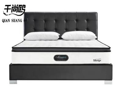 Cina Linea di cuoio nera scura classica letto di piattaforma ricoperto camera da letto di cucitura in vendita