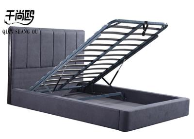 China delicado Gray Linen Platform Bed de 160*200cm 180*200cm, rei Size Gray Upholstered Bed à venda