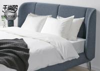 China Simple Fabric Cushion Platform Bed Frame with Wing Board Backrest for sale