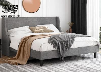 China Classic Simple Upholstered Bed Frame 180*200cm With Personalized Head / Wing Design for sale