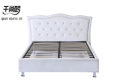 China Pu Crystal Button White Soft Bed 137x203mm Overly Large Bedroom for sale