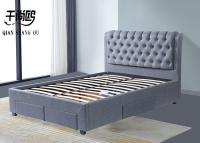 China Solid Stylish Bed With Four Drawers Oversized Bedroom Soft for sale