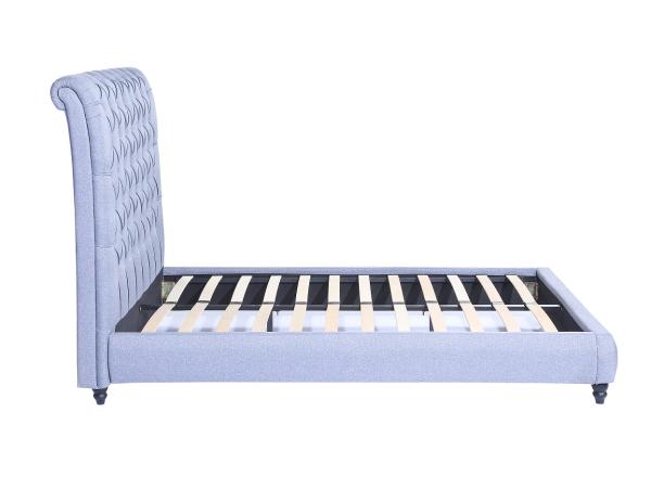 Hotel Bedroom Modern Design Queen Size Gray Soft Platform Button Bed with Waterproof